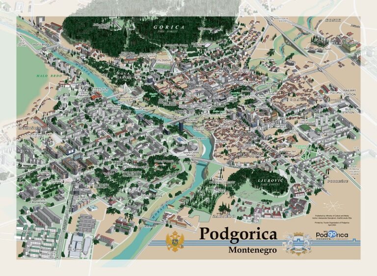 Mapa grada – Turistička organizacija Podgorica